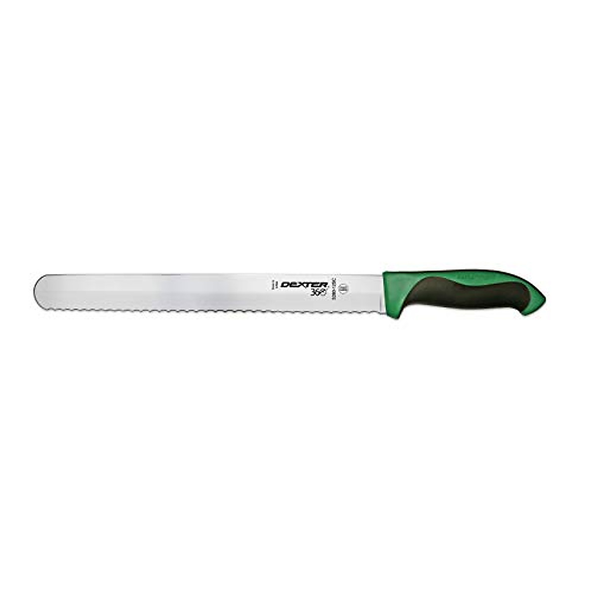 Dexter 12" Scalloped Slicer, Green Handle