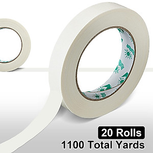 Leelosp 25 Rolls Masking Tape Bulk General Purpose Masking Tape Paint Art Mask Tape Wall Craft Paper Tape for Painter Artist Multi Use School Supplies, 0.75 Inch x 55 Yards, 1375 Yards Total (Beige)