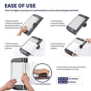 3-in-1 Rotary Paper Cutter Lite, Moonsmile Portable Paper Slicer, 12 Inch Cutting Length, with 3 Types of Blades Encased in The Protective Case, Ideal for Scrapbooking Projects, Home/Small Office Use