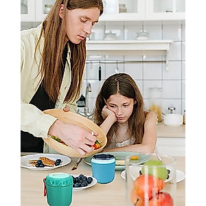 AGRATU 2 Pack Kids Thermos for Hot Food with Spoon Thermos Food Jar for Kids 13.5oz(Green/Blue)