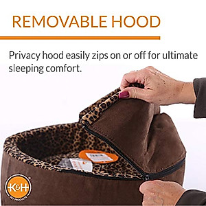 K&H Pet Products Thermo-Kitty Heated Pet Bed Deluxe Large Mocha/Leopard 20" 4W