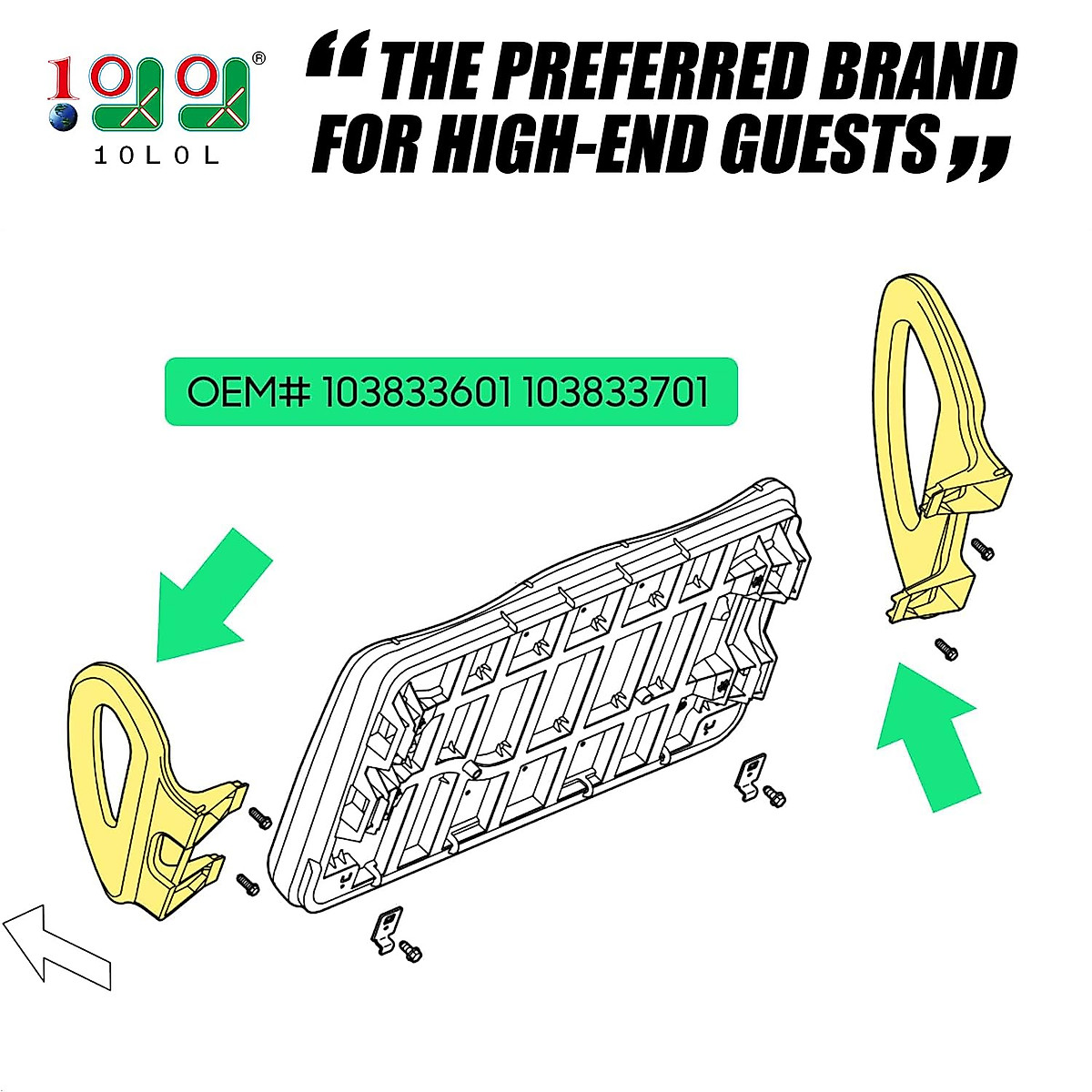 10L0L Golf Cart Arm Rest Hip Restraint for Club Car Precedent 2012-up, Driver and Passenger Side, OEM# 103833601 103833701, 1 Pair (Left + Right)