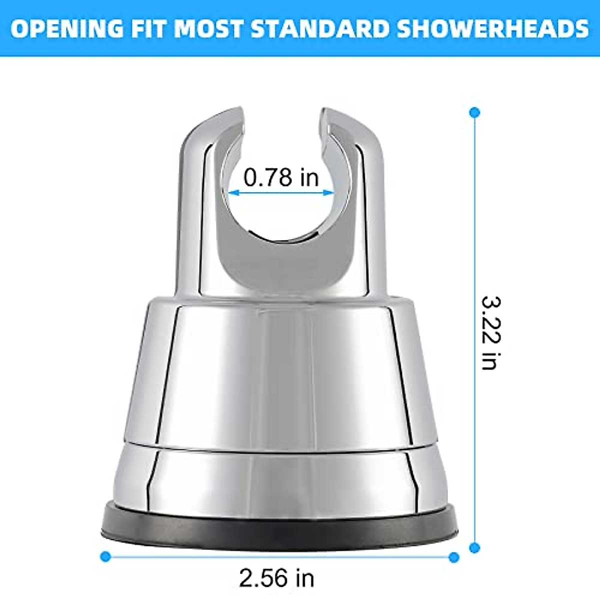 Vacuum Suction Cup Shower Head Holder, Suction Handheld Shower Holder Bracket, Removable Wall Mount Holder with Vacuum Suction Cup for Bathroom, Chrome