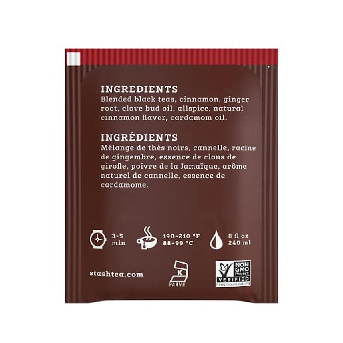 Stash Tea Double Spice Chai Black Tea, Box of 100 Tea Bags (Packaging May Vary)