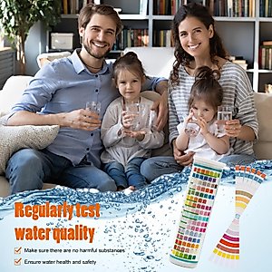 Anglekai 125+8P Drinking Water Testing Kit for Home, Water Testing Kit with 125P Testing Strips/ 4P Bacteria Tests/Tube/Dropper/Timer/Instruction, Well Water Test Kit for Home Water Quality Test