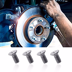 Kewucn 4 PCS Stainless Steel Brake Disc Rotor Screws for Front and Rear, OEM 93600-06014-0H Replacement Accessories, Retaining Screws Set for K3, City, Civic, Accord, Odyssey