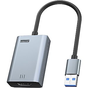 Lemorele USB to HDMI Adapter for MacBook Air/Pro/Mini, 1080P@60Hz USB to HDMI Cable for Mac Supports Mirror/Expansion Mode Multi Display Video Adapter Compatible with Windows7,8,10/MacOS10.15