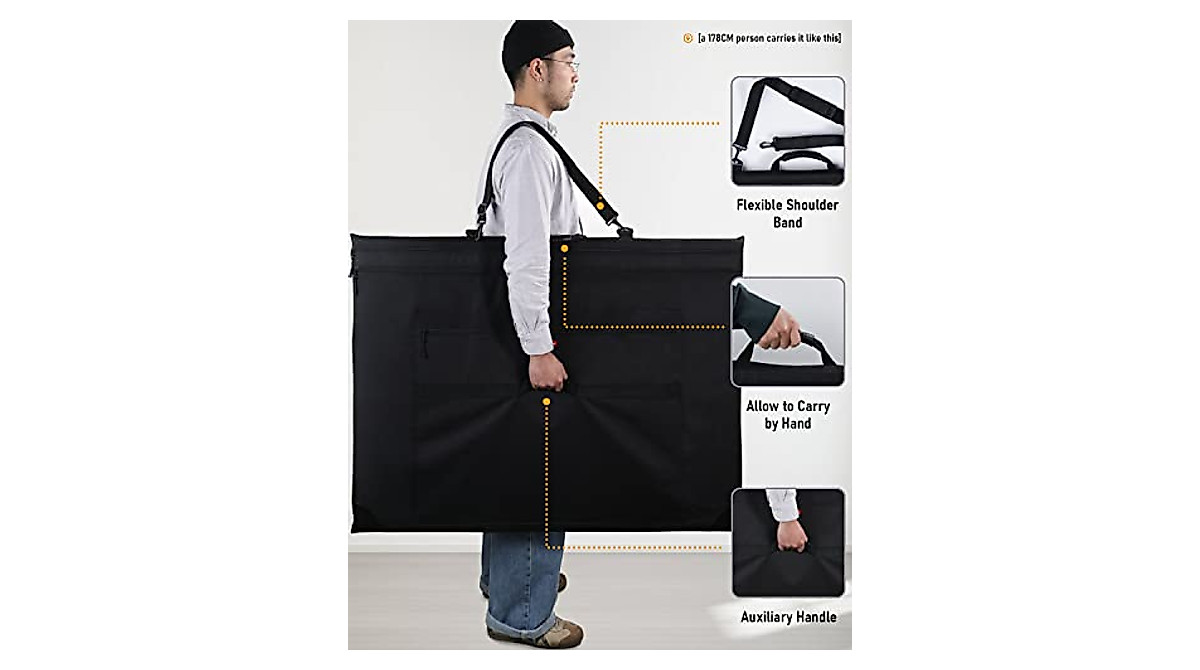 Nicpro Extra Large Art Portfolio Bag 32x42 with Leather Corners