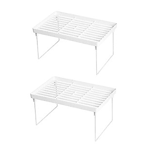 Foldable Shelf Organizer 2-Pack for Desktop, Kitchen, and Living Room