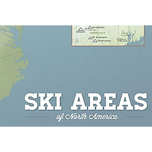 North America Ski Resorts Map 24x36 Poster (Natural Earth)