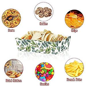 60 Pack Baby Shower Party Eucalyptus Leaf Birthday Party Supplies,Eucalyptus Leaf Food Tray Party Favors Paper Food Serving Tray Eucalyptus Leaf Paper Trays for Gender Reveal Baby Shower Party