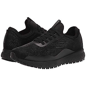 Skechers Women's Slip on Athletic Food Service Shoe, Black, 11