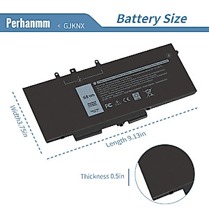68Wh GJKNX 7.6V Laptop Battery for Dell Latitude 5480 5580 5280 5490 5590 5491 5288 5488 5495 5591 E5480 E5580 E5490 E5590 E5591 Precision 15 3520 3530 GD1JP 5YHR4 451-BBZG DY9NT 0DY9NT 0GD1JP 4-Cell