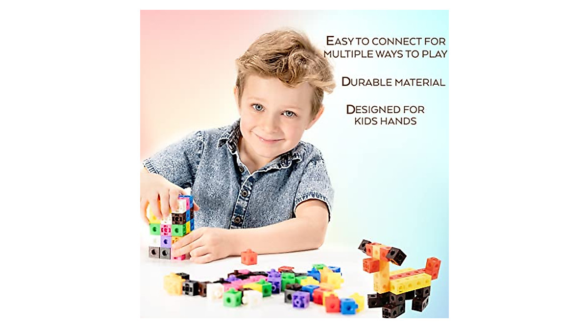 TOYLI 100 Piece Linking Cubes Set for Math & STEM Learning
