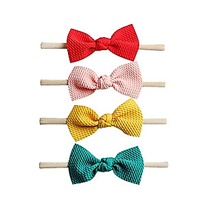 CellElection 30PCS Baby Nylon Headbands 3.75Inch Hair Bows Soft Nylon Hair Bands Hair Accessories for Baby Girls Newborns Infants Toddlers