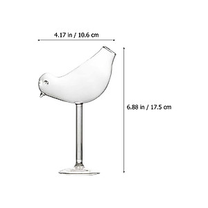 Yardwe Glass Cups 4pcs Bird Cocktail Glasses Clear Glass Martini Glasses Glass Goblets for Whiskey Margarita Aperitif Bar Pub Martini Glasses for Kitchen Bar Party Wedding Flamingo