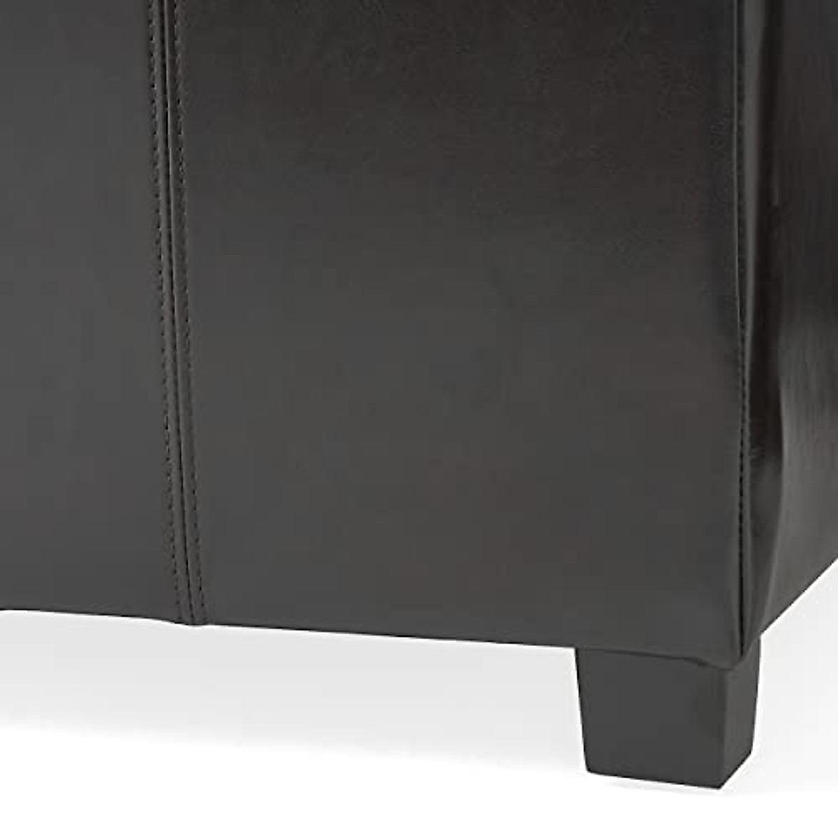 Christopher Knight Home Living Berkeley Brown Leather Square Storage Ottoman, Espresso