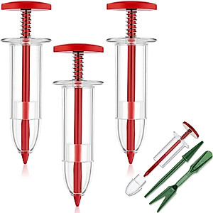 4 Pieces Mini Sowing Seed Dispenser Sower Small Seed Spreader with 2 Transplanting Tools Manual Handheld Seed Planter Mini Hand Spreader Garden Seed Planter for Carrot, Lettuce, Grass and Spinach Seed
