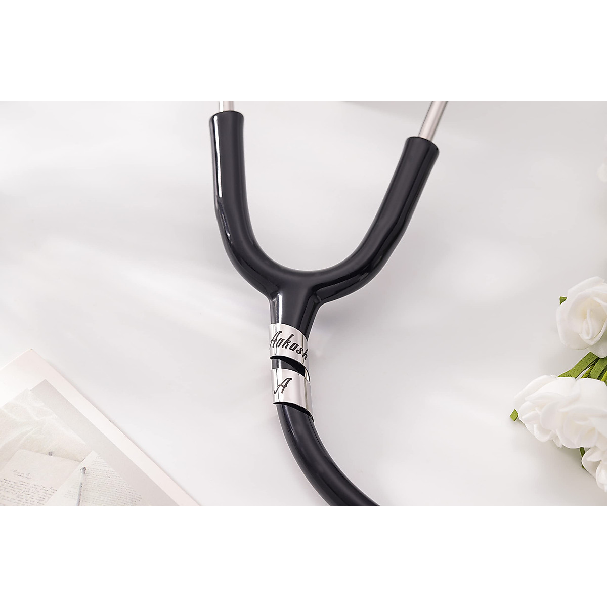 Hybedora Stethoscope Name Tag Personalized,Personalized Stethoscope Charm Name Charm Wide 3/4''Cuff/Wrap Style Universal Fit Stethoscope Charm