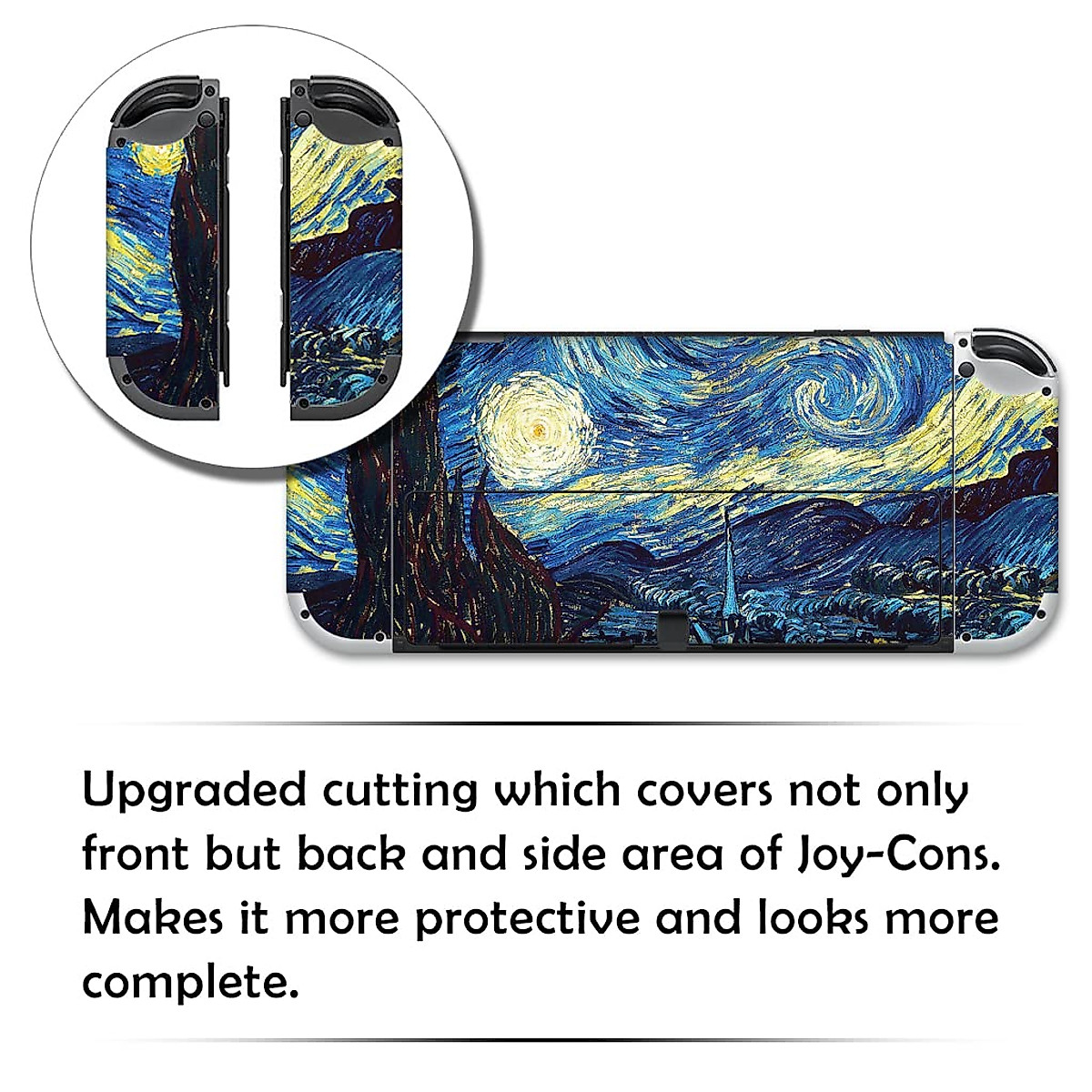 TANOKAY Sticker Wrap Vinyl Decal Pre-Cut Skin | Starry Night by Van Gogh | Compatible with Nintendo Switch OLED (2021 Model)