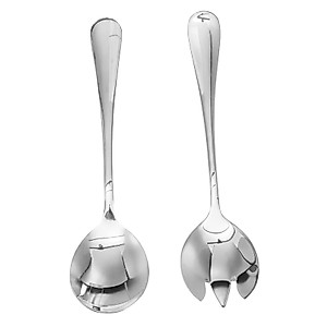 HOMSFOU Salad Spoons 2pcs s Serving Forks Appetizer Fork Salad Spoon Serving Spoon Salad Serving Utensils Korean Spoon Stainless Steel Fork Spoon Salad Fork European Style Ice Cream Child