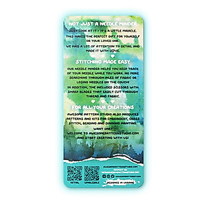 Awesome Pattern Studio Needle Minder Set - Mandala Dragon Magnetic Needle Minder + 2 Needle Threaders + Crane Scissors. Enamel Pin for Cross Stitch, Embroidery and Craft