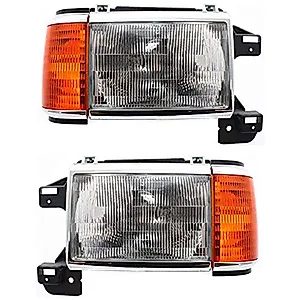 Evan Fischer Driver and Passenger Side Headlight Set of 2 Compatible with 1987-1991 Ford F-150, 1987-1991 F-250, 1987-1991 F-350 & 1987-1991 Bronco - FO2502105, FO2503105