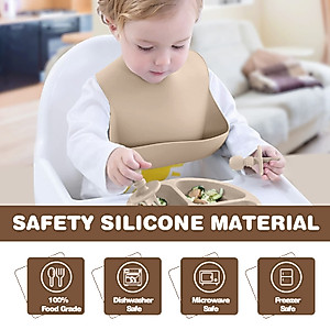 Silicone Baby Feeding Set - 8Pcs Baby Led Weaning Supplies Toddlers Weaning Feeding Sippy Cup with Straw and Lid Baby Feeding Supplies Set