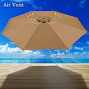 BenefitUSA Umbrella Cover Canopy 13ft 8 Rib Patio Replacement Top Outdoor-tan