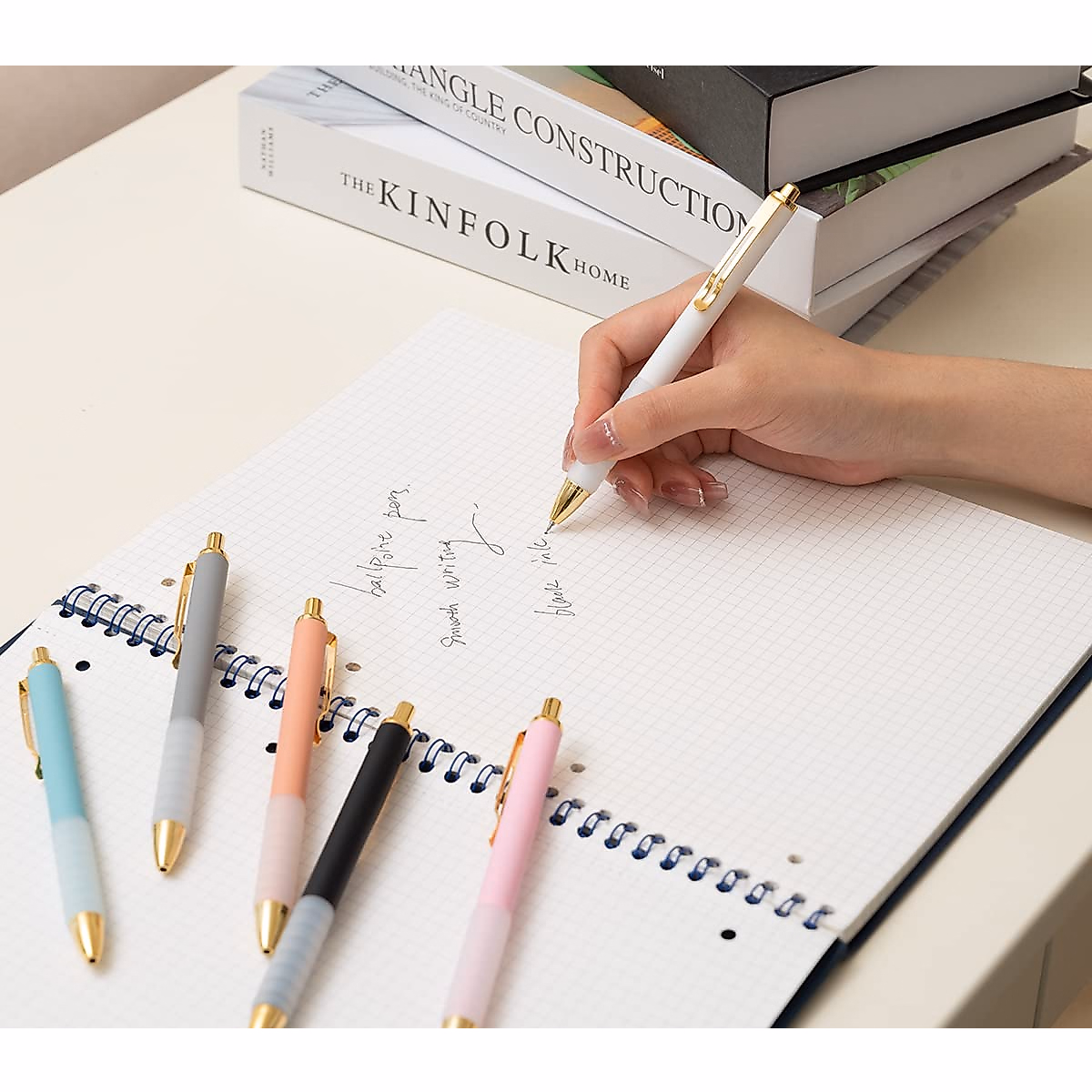 HuoHuair Pens, Pens Fine Point Smooth Writing Pens, Personalized Ballpoint Pens Bulk, Flair Colorful Pens, Black Ink 1.0 mm Journaling Pen, Office Supplies for Women & Men, Note Taking