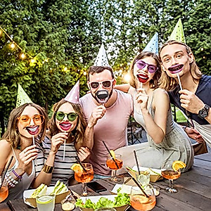 20Pcs Party Photo Booth Props,Fun Lips Mouth Photobooth Props Handheld Party Selfie Photo Props for Kids Women, Birthday Weddings Graduation Party Supplies Photo Prop