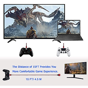 SISSFO 15FT Charger Charging for PS4 Controller Cable 2PCS Nylon Braided Micro USB 2.0 High Speed Data Sync Cord for Xbox One S/X, PlayStation 4, PS4 Slim/Pro Controller Charger and Play Cord