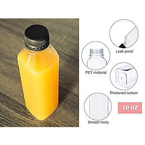 10 OZ Plastic Juice Bottles, Reusable Bulk Beverage Containers, for Juice, Milk and Other Beverages, 4 Pcs.