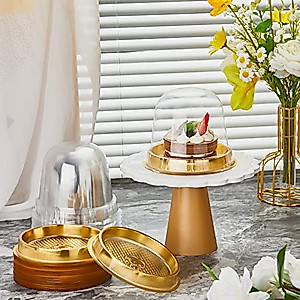 Mimorou 200 Pcs Individual Cupcake Boxes Clear Plastic Cupcake Containers Disposable Single Cupcake Holder with Lid Gold Tall