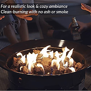BELLEZE Portable Propane Fire Pit for Camping, 20.5" 52,000 BTU CSA Approved Outdoor Gas Firebowl Natural Lava Rocks and Smokeless Flame, Perfect for Camping, Patio, Backyard, RV, Party