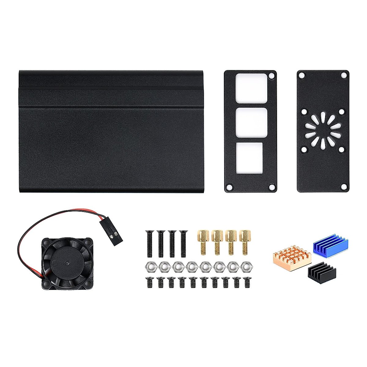 Waveshare DIN Rail Aluminum Case for Raspberry Pi 4 with Cooling Fan and Heatsinks