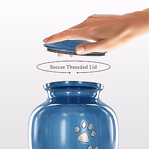Trupoint Memorials Pet Urn for Dogs and Cats Ashes – A Loving Resting Place for Your Special Pet, Cat and Dog Urns for Ashes, Pet Cremation Urns – Blue, Large Pets up to 122 Lbs