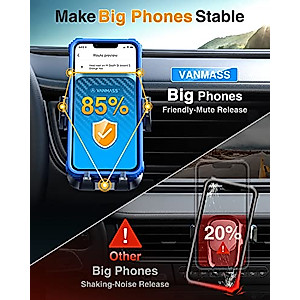 [2023 Upgraded] VANMASS Car Dashboard Phone Holder Mount [Super Suction Cup] Compatible for iPhone 13 Pro Max 12 11 X Xr Xs 8 7 Plus Mini Se Universal Cell Phone Windshield Vent Handsfree Cradle,Black