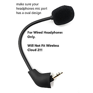 TNE Replacement Game Mic Microphone Boom for Pre-2021 1st Version Wired Kingston HyperX Cloud 2 II Cloud Core Cloud Pro CloudX PS5 Xbox One Nintendo Switch Computer PC Gaming Headsets