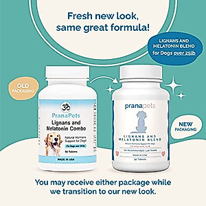 Lignans & Melatonin Blend Naturally Aids in Relieving Symptoms of Cushing’s Disease in Dogs | Helps Promote Healthy Adrenal Balance & Overall Well-being | by Prana Pets | 3 MG Melatonin, 20 MG Lignans