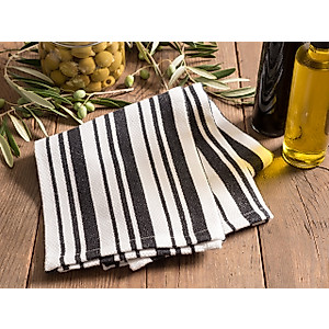 KAF Home Kitchen Towels, Set of 6, Black & White, 100% Cotton, Machine Washable, Ultra Absorbent