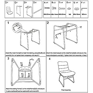 CangLong Modern Accent Kitchen Chairs with Fabric Soft Padded Back in Checkered Pattern and Chrome Legs, Set of 2,Grey
