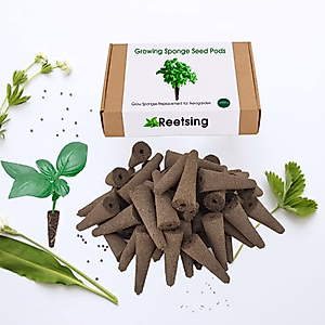 Reetsing 80 Pack Hydroponics Sponge,Replacementpre-Grow Sponges,Hydroponics Growing System Kit Compatible with Aerogarden sponges,Supplement pods for hydroponic Indoor Garden Growing System