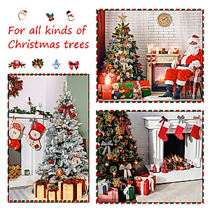 6 Rolls 54 Yards Christmas Wrapping Ribbon Buffalo Plaid Festival Ribbon Wired Holiday Garland Ribbons for Gift Wrapping Decoration Floral Bows Craft