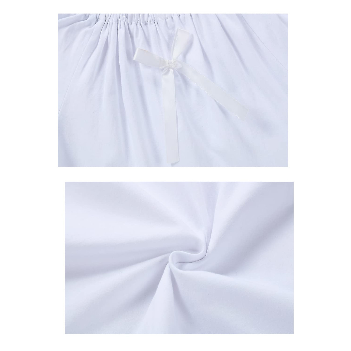 PUFSUNJJ Kids Girls Soft Cotton Nightgown Sleepwear Dress Toddler 3-12 Years Off-white