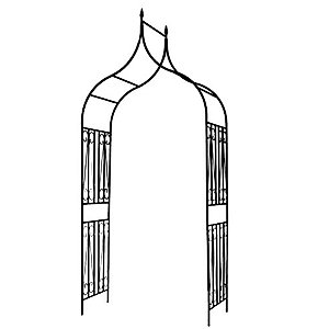 1. GO Gothic Steel Garden Arch, 8'8" High x 4'5" Wide, Garden Arbor for Various Climbing Plant, Outdoor Garden Lawn Backyard