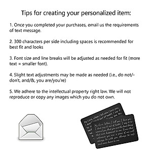 Dreambell Anodized Aluminum Fully Personalized Photo Text Custom Engraving Metal Wallet Mini Love Insert Message Note Card (Both Side Photo Engraving)