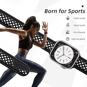 Getino Compatible with Apple Watch Bands 40mm for Women Men, Stylish Breathable Sport Replacement Band 38mm 41mm 44mm 45mm 42mm Soft Silicone Strap for iWatch SE Series 9 8 7 6 5 4 3 2 1 Ultra, 3 Pack