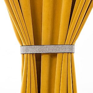 Rhinestone Magnetic Curtain Tieback and Curtain Holdbacks for Drapes Curtain Buckle Curtain Holder Blingbling Curtain Clips（Set of 2）