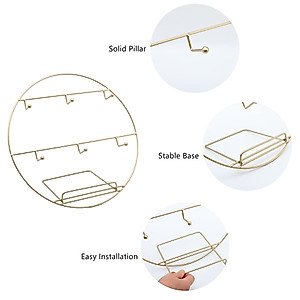 4 Pack Metal Donut Wall Display Stands Set, Reusable Doughnut Bagel Holder Gold Round Donuts Stand Rack Display Holds up 10cm 24 Donuts for Dessert Display Table Treat Parties Decorations